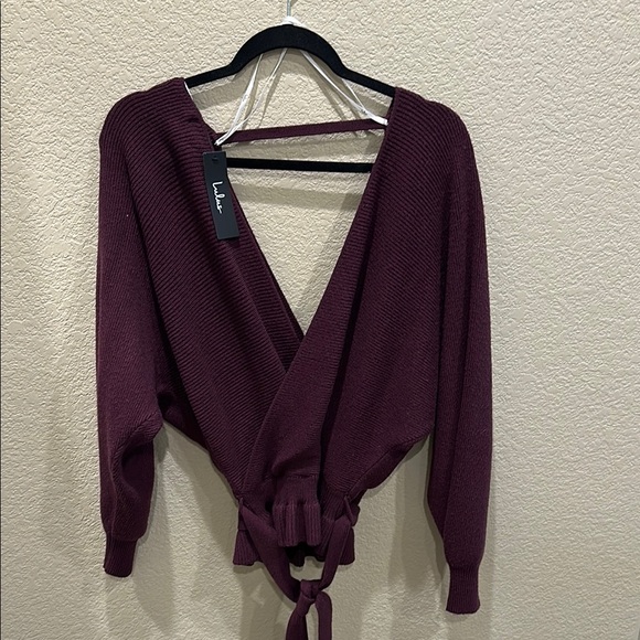 Lulus | Sweaters | Lulus Purple Vneck Wrap Sweater | Poshmark